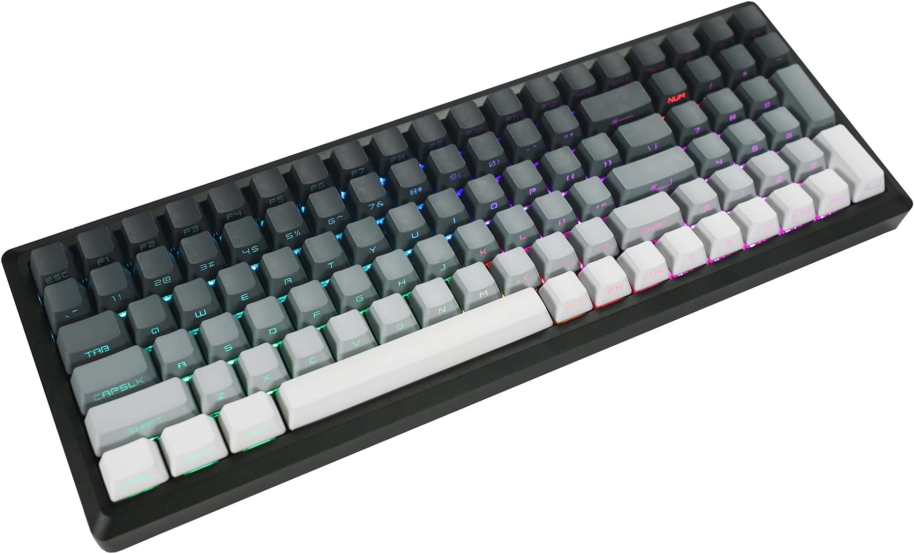 Amazon.com: YMDK 133 Key Black White PBT Double Shot Side-lit Shine ...