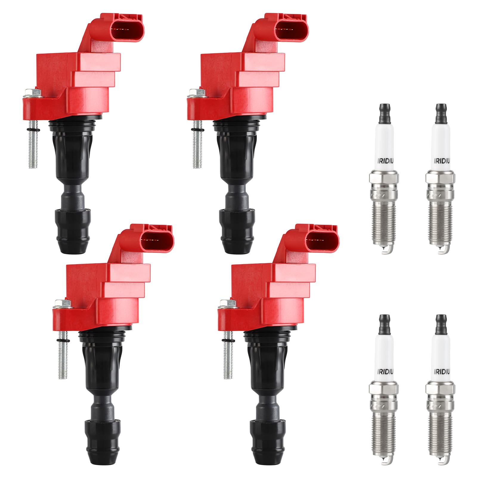 Amazon.com: Ignition Coil Pack UF491 Set of 4 and Iridium Spark Plug ...