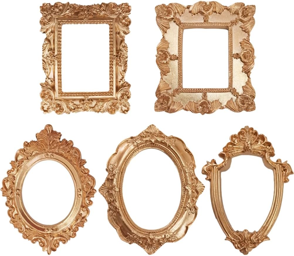Amazon.com - 5 Pieces Vintage Resin Picture Frame Antique Vintage Photo ...