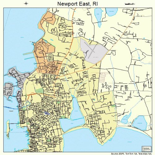 Amazon.com: Large Street & Road Map of Newport East, Rhode Island RI ...