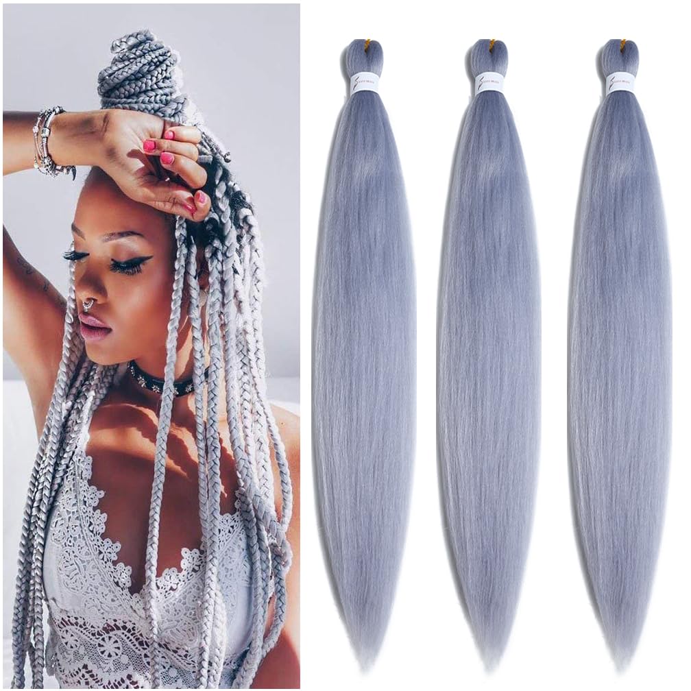 Amazon.com : BALINGHAIR Pre Stretched Braiding Hair 28 Inch Braids Hair ...