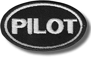 Pilot - Embroidered Patch 7 x 4 cm : Amazon.co.uk: Home & Kitchen