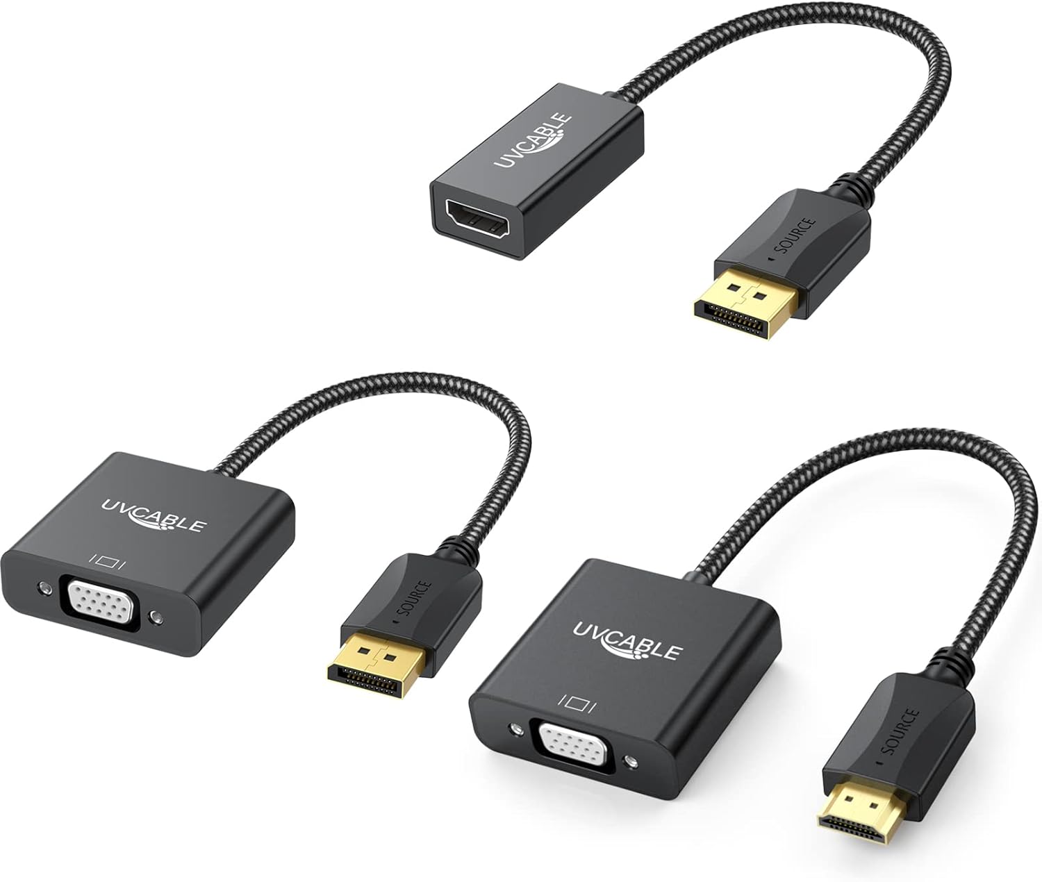 Amazon.com: UV-CABLE DisplayPort to HDMI 5 Pack, HDMI to VGA 5 Pack ...