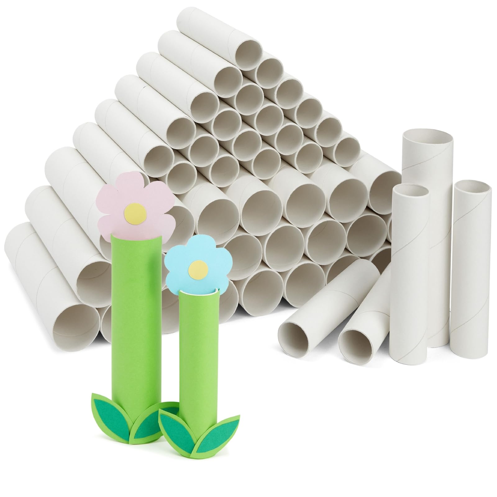 Amazon.com: Bright Creations White Paper Cardboard Craft Tube Rolls (50 ...
