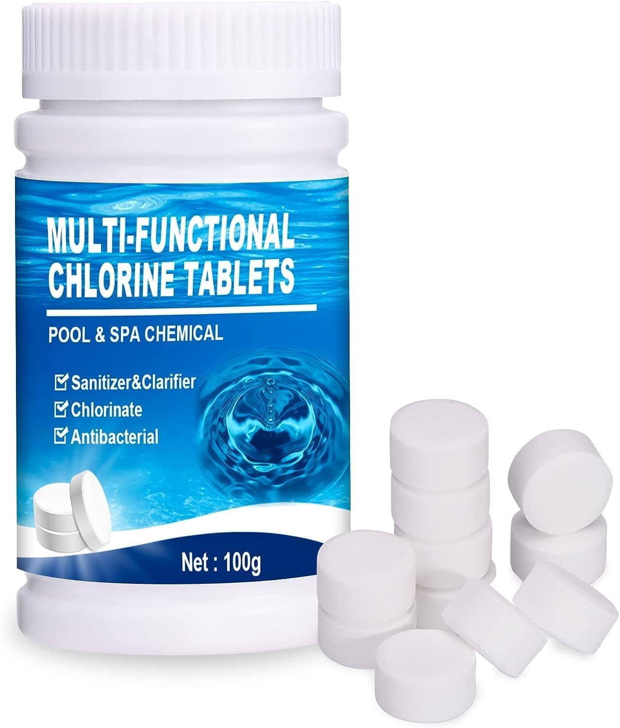 Chlorine Tablets, 4-In-1 Pool Chlorine Tablets for Swimming Pool ...