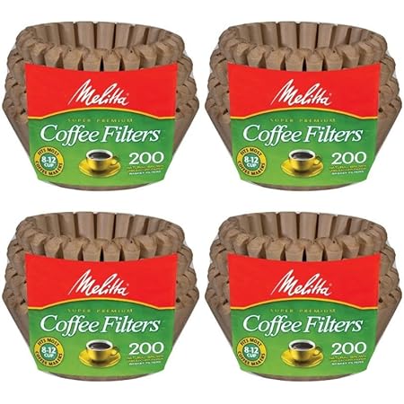 Amazon.com: Melitta 8-12 Cup Basket Filter Paper (Natural Brown, 400 ...