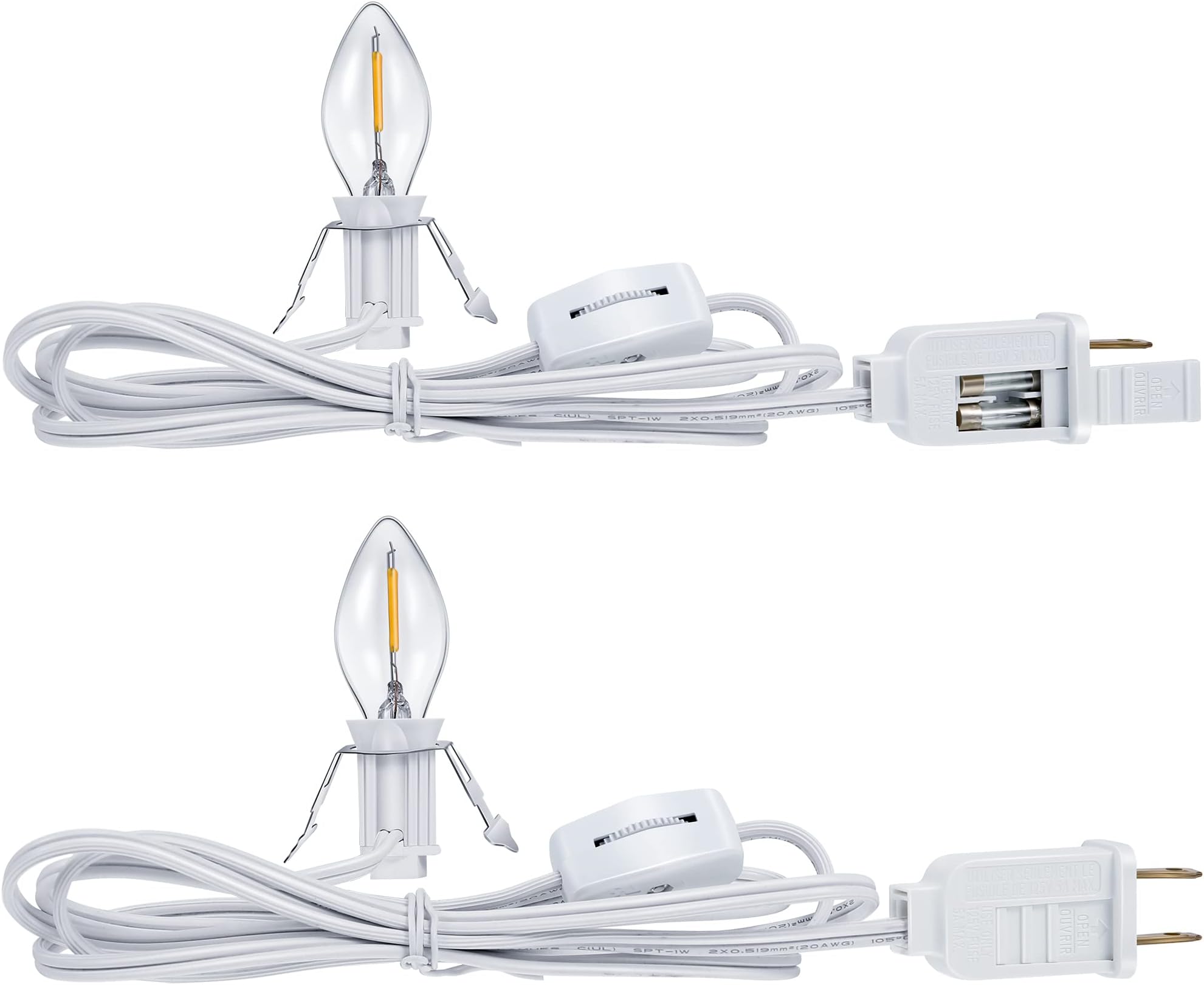MEILUX Accessory Cord with LED Night Lights - White Cord with On/Off ...