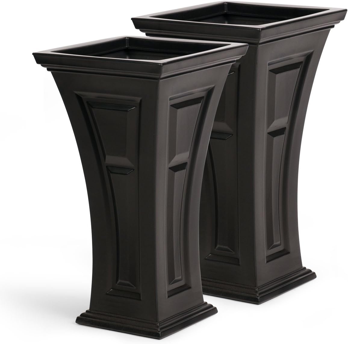Amazon.com : Worth Garden 2-Pack Plastic Urn Planters for Outdoor ...