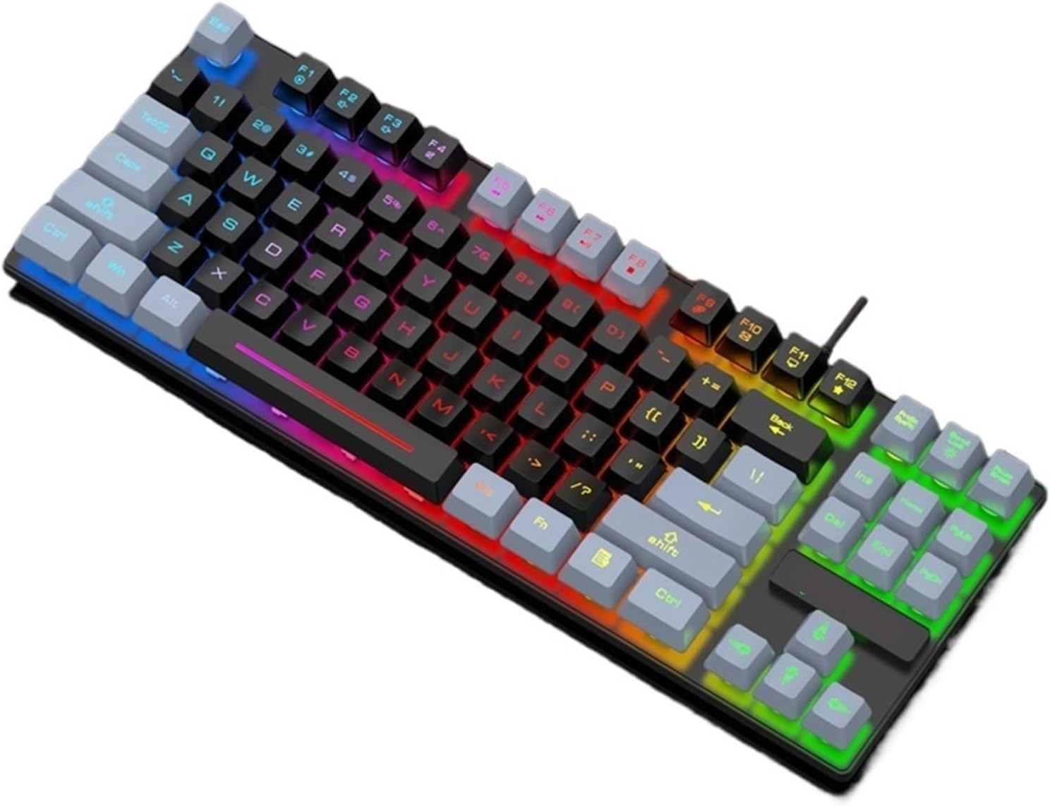 Amazon.com: Keyboard 87 Keys 80% Layout Spanish Russian Korean Arabic ...