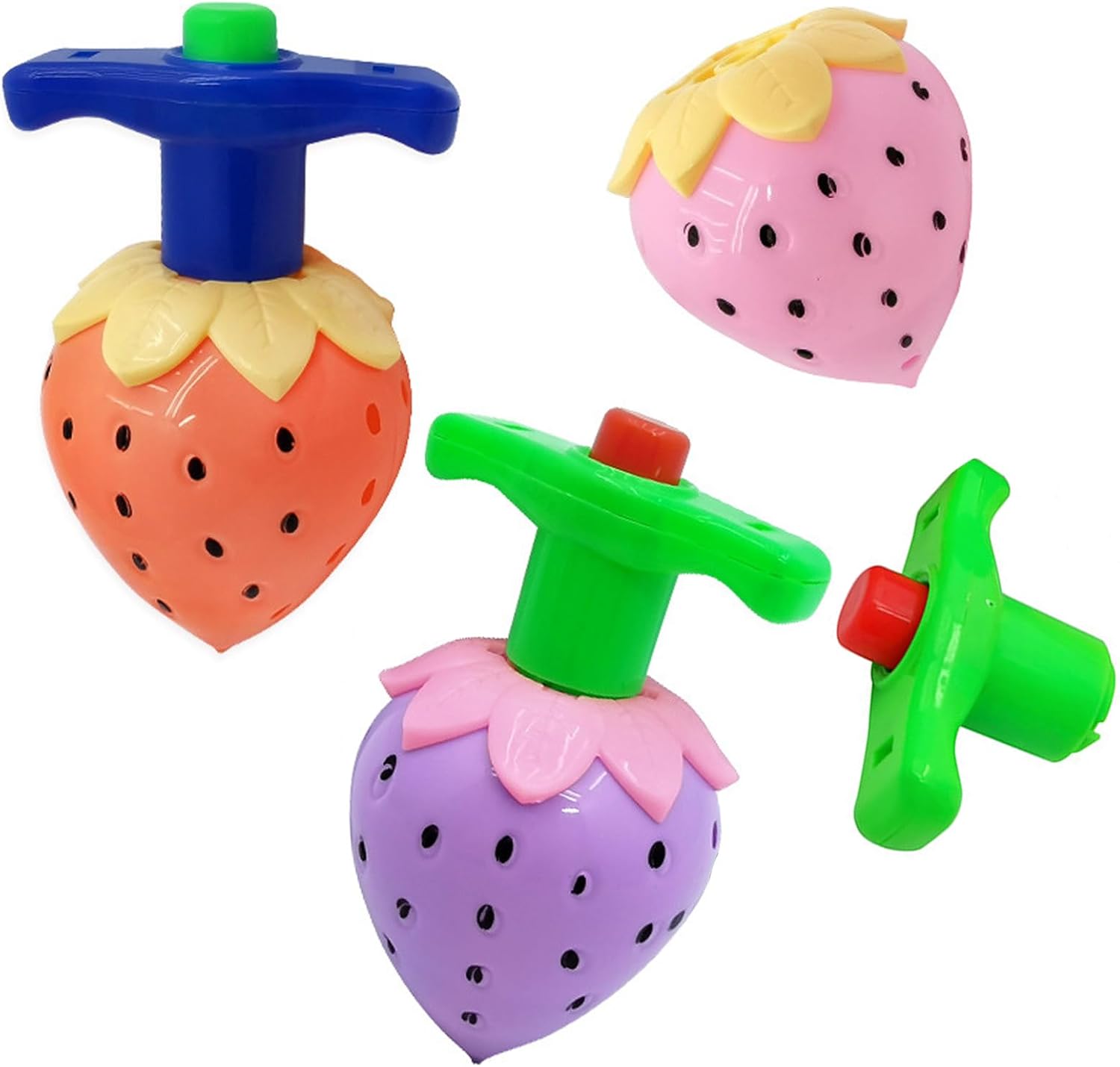 Fadcaer Light Up Spinning Tops, 3 Pcs Flashing Strawberry Spinning Top ...