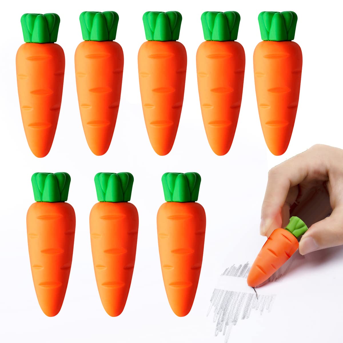 Amazon.com : 30Pcs Carrot Erasers Mini Erasers Pencil Erasers Miniature ...