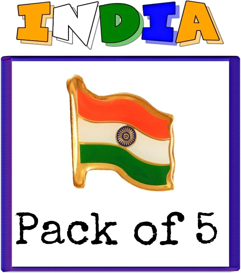 Amazon.com : Indian Flag Badge Pack of 5, India Flag Badge, Indian Flag ...
