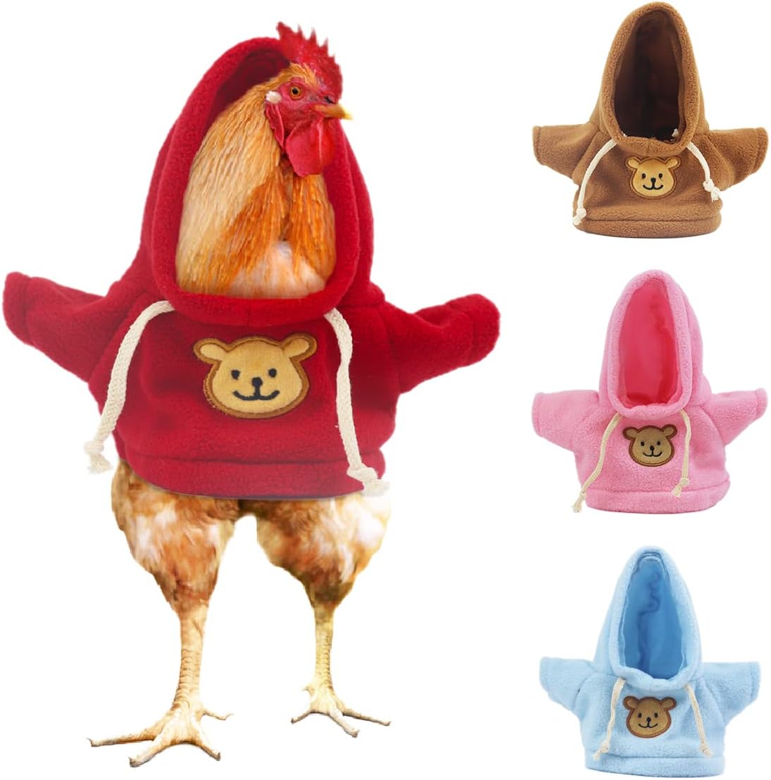 Amazon.com : 4pcs Chicken Costume for Hens Shirt with Hat,Pet Chicken ...