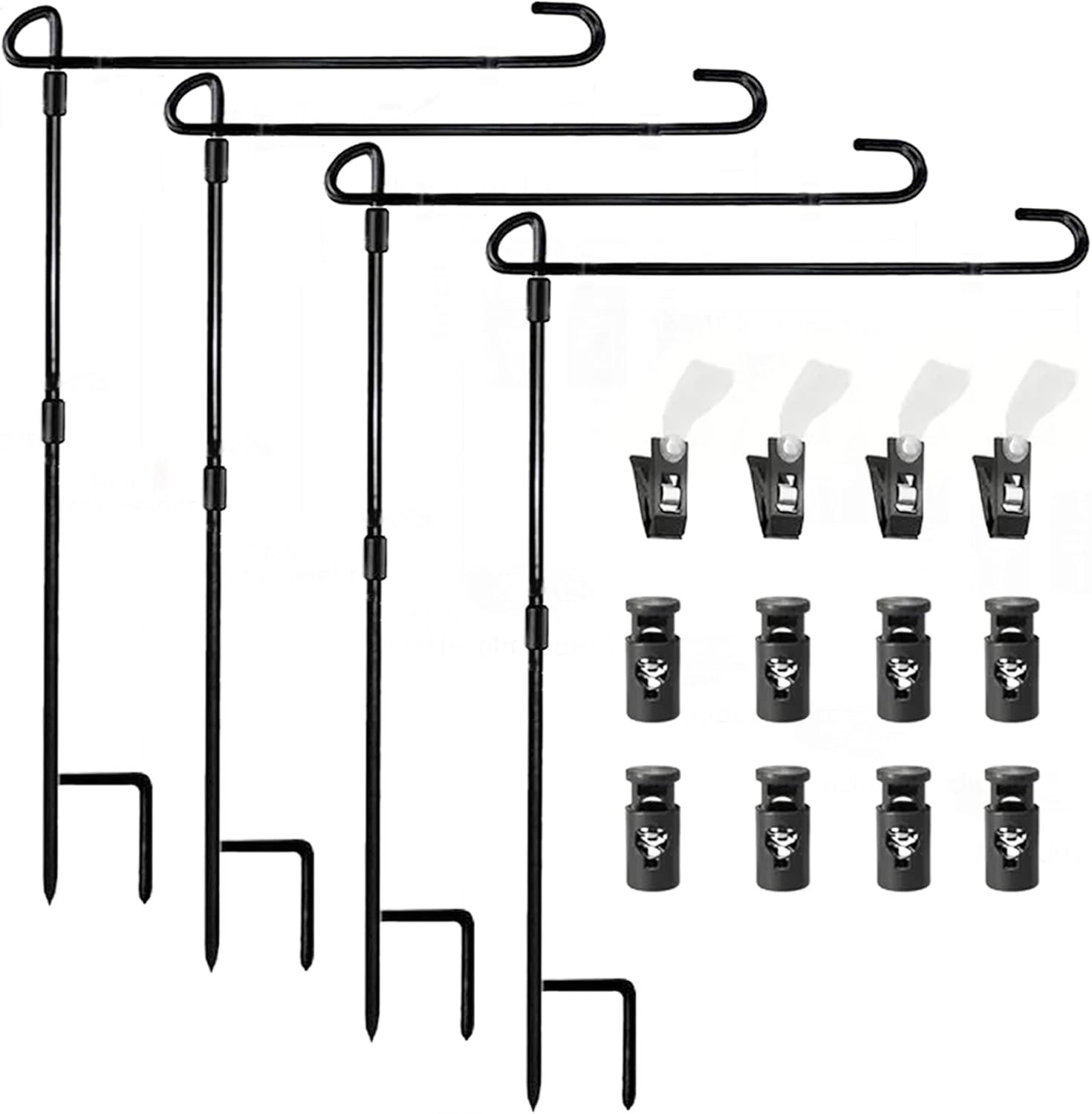 Amazon.com : HningBuyox 4 Pack Garden Flag Holder Stand, Yard Metal ...