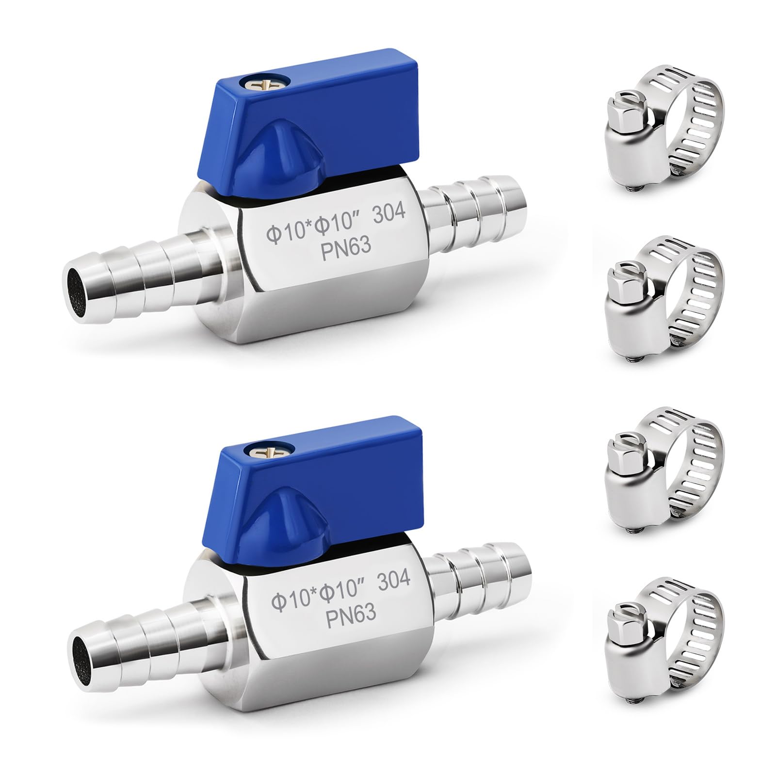 Snapklik.com : Josaton 3/8" Barb Ball Valve 304 Stainless Steel Mini ...