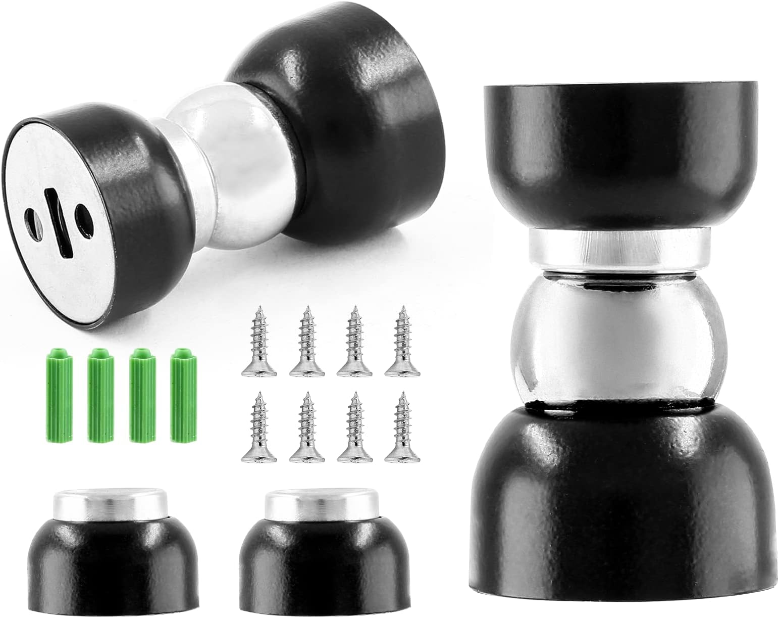 Amazon.com: Kemcatui 2 Pcs Magnetic Door Stop, Black Stainless Steel ...