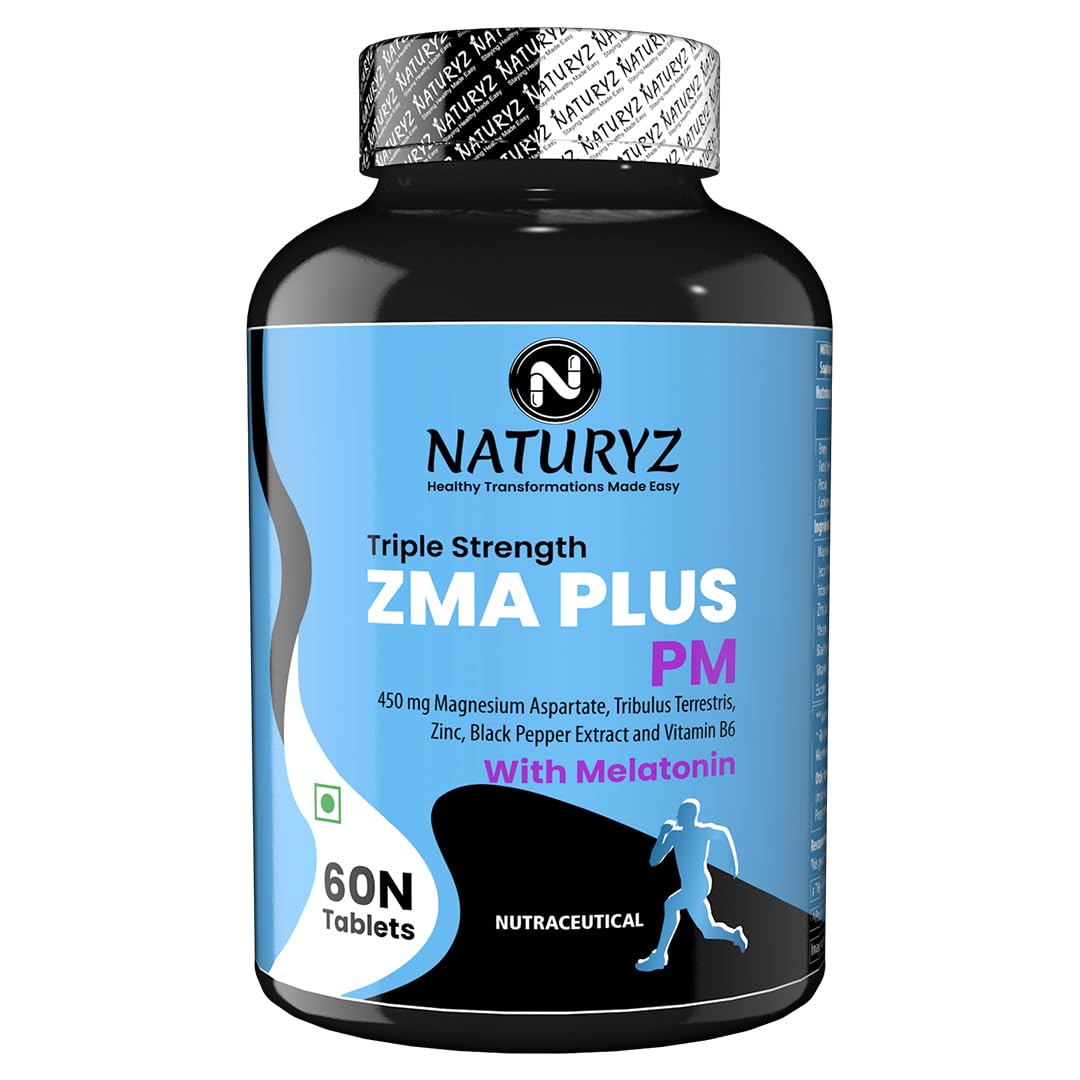 Naturyz Triple Strength ZMA Plus PM with Melatonin for Night Recovery ...