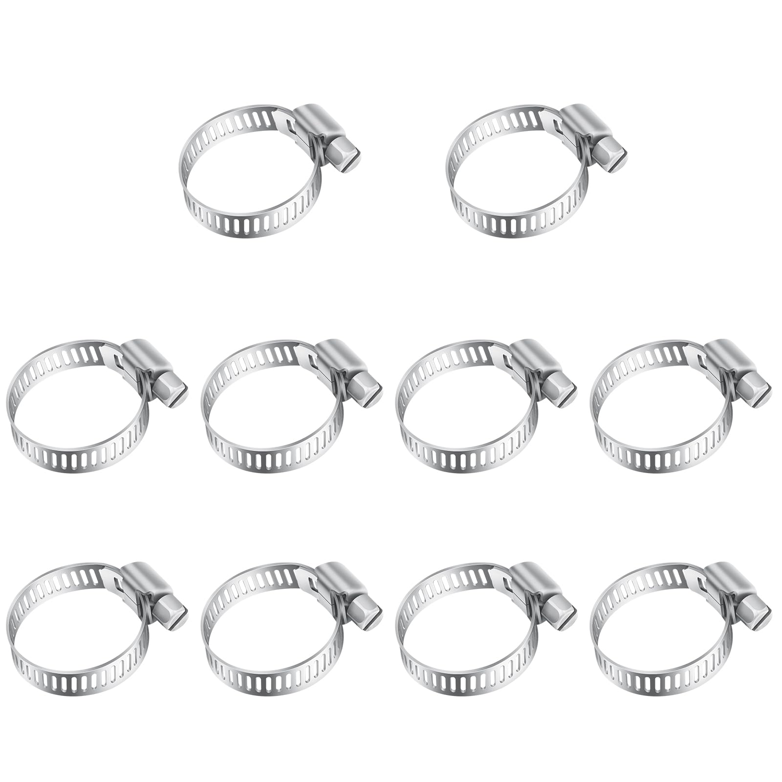 10 Piece 19-29mm Hose Clips Set, Leryati Small Hose Clamp 304 Stainless ...