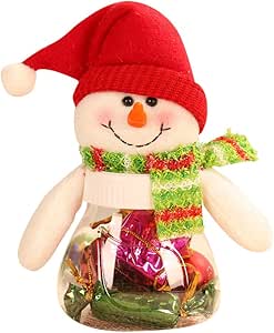 Amazon.com: Christmas Candy Jar Santa Snowman Elk Candy Bottle Box For ...