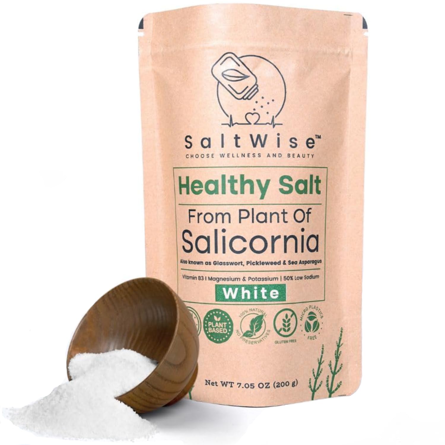 Amazon.com : SaltWise Low Sodium Salt Substitute, Plant Based Mineral ...