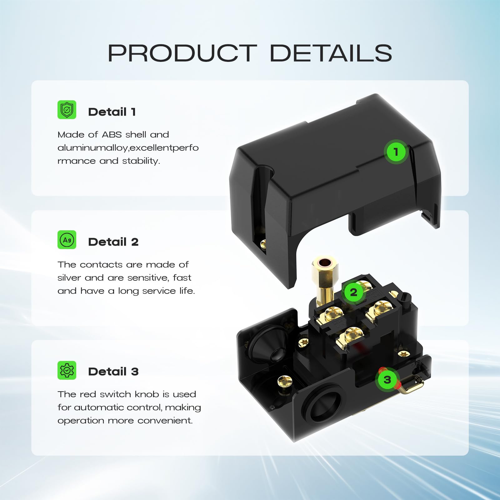 Snapklik.com : Air Compressor Pressure Switch, Cnaodun 135-175 Psi Air ...