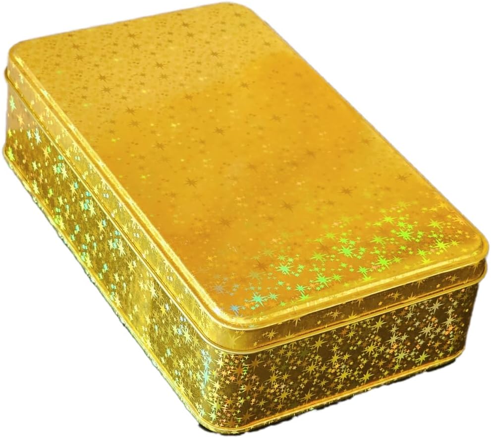 Amazon.com: hadaaya Gold Glitter Single Piece Empty Rectangular Tin ...