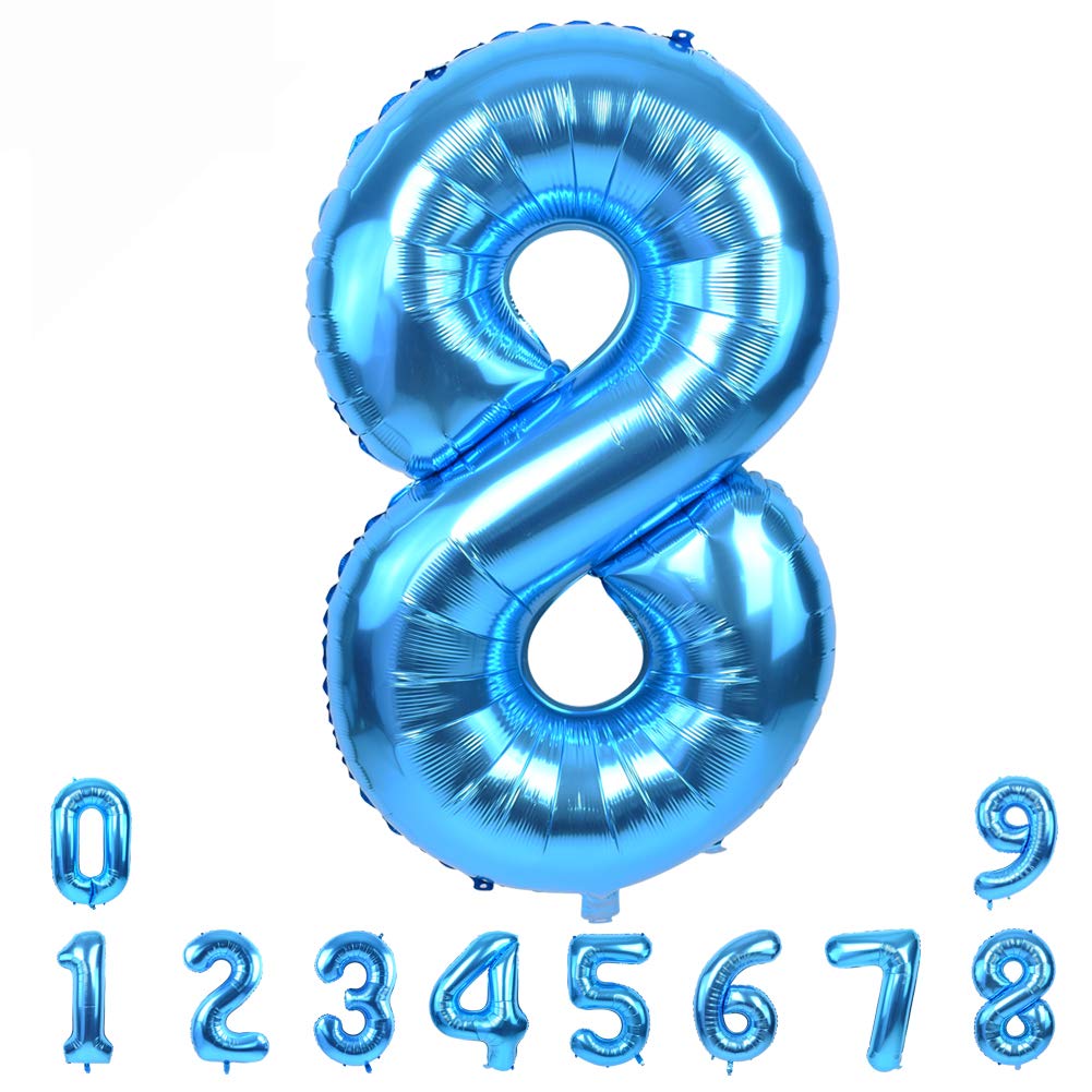 Snapklik.com : TONIFUL 40 Inch Blue Large Numbers Balloon 0-9 Foil ...