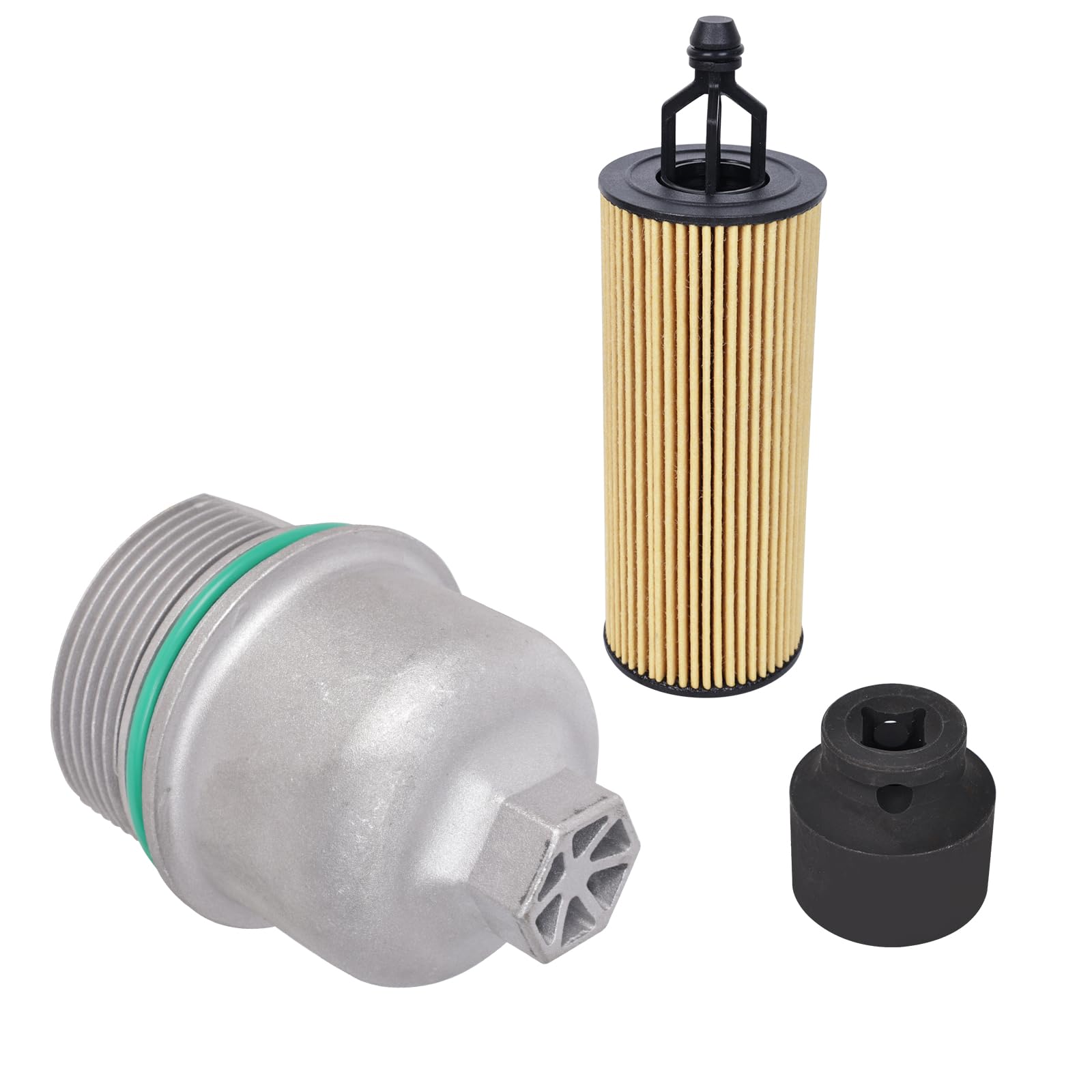 Amazon.com: Aluminum Oil Filter Housing Cap with Filter Assembly & 24mm ...