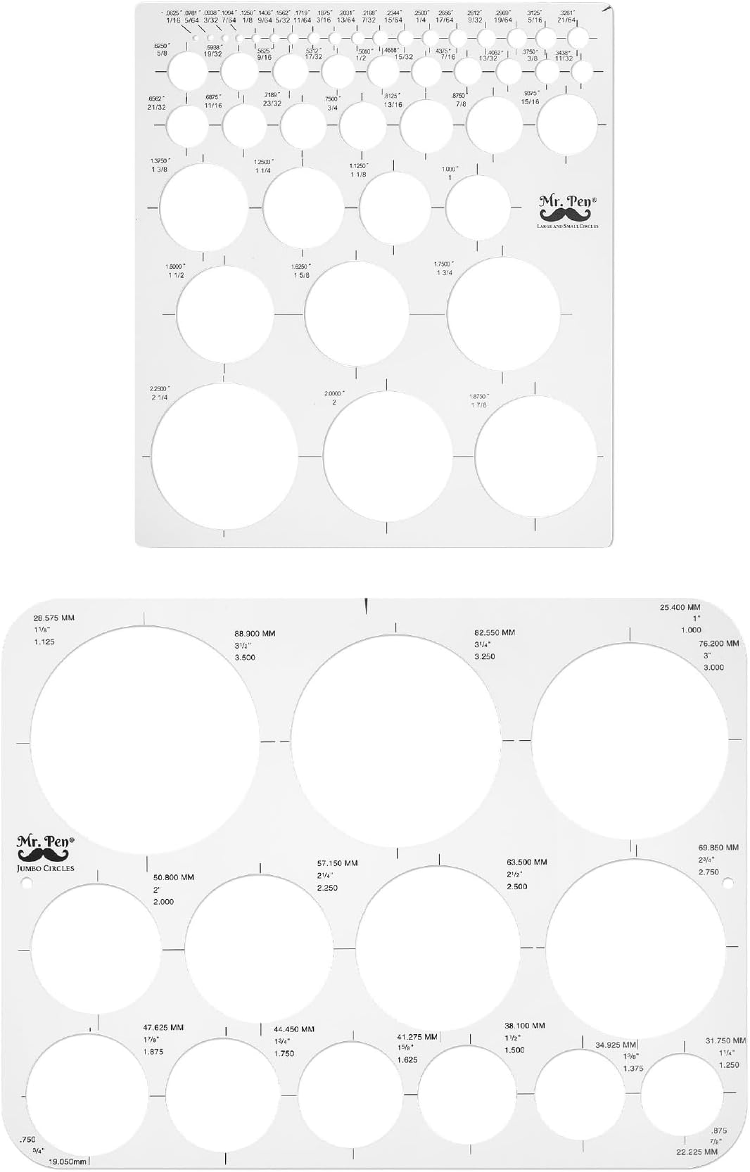 Mr. Pen Circle Templates - Large & Small Sizes, Circle Stencil & Ruler ...