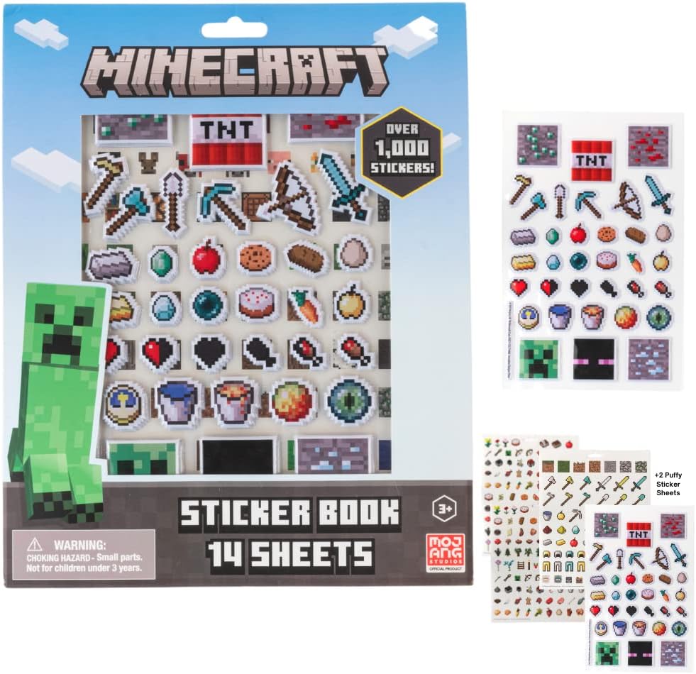 Amazon.com: Minecraft Stickers for Kids, 14 Sheet Minecraft Sticker ...