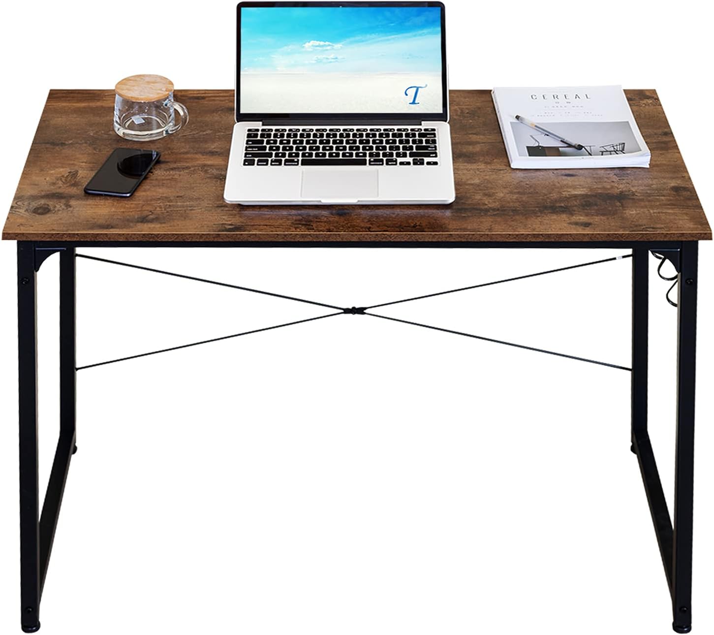 Amazon.com: TEAMIX Computer Desk 40 inch for Small Spaces with Hooks ...