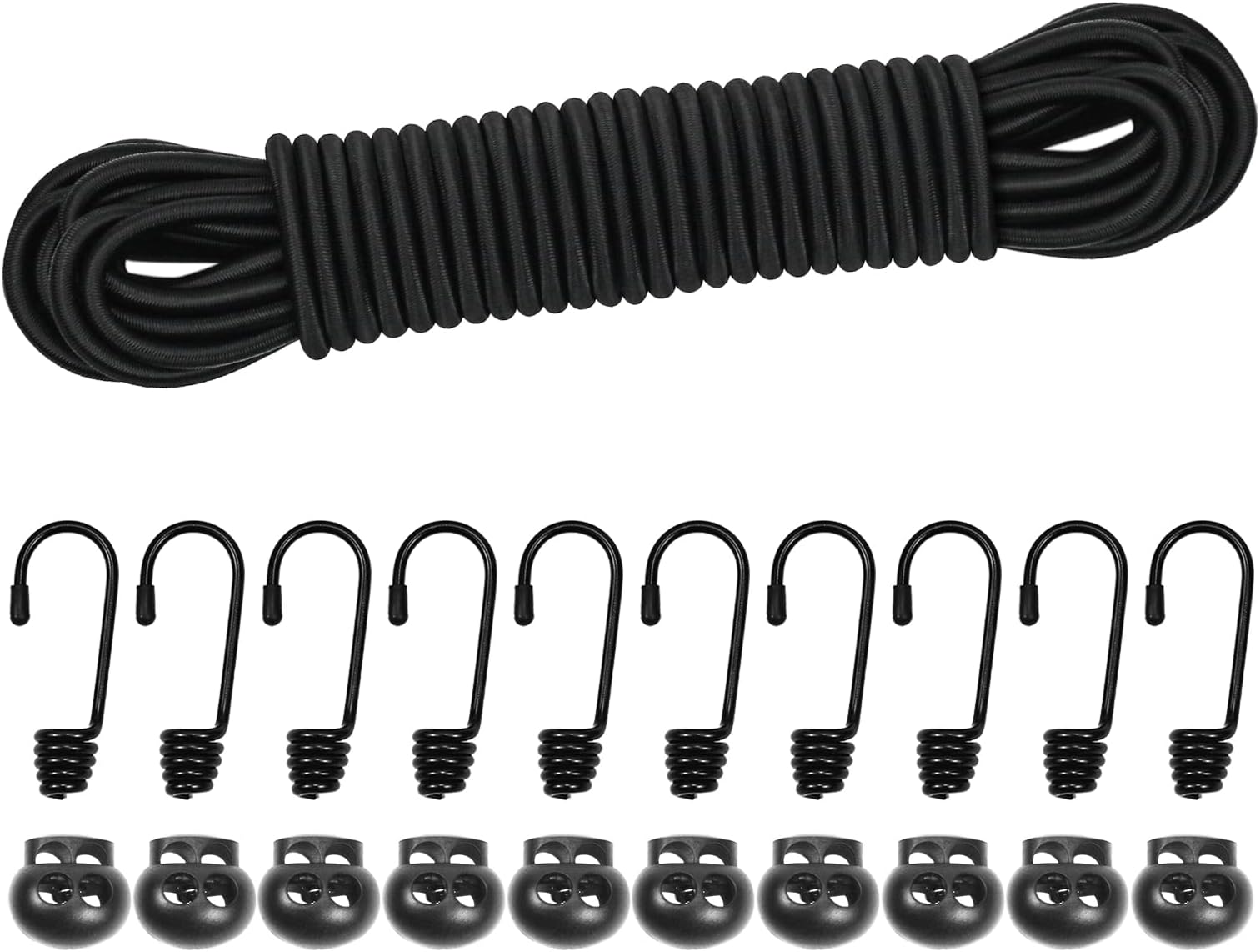Dondeen 20M Elastic Cord, 1/5'' Thick Shock Cord Heavy Duty 65Ft ...