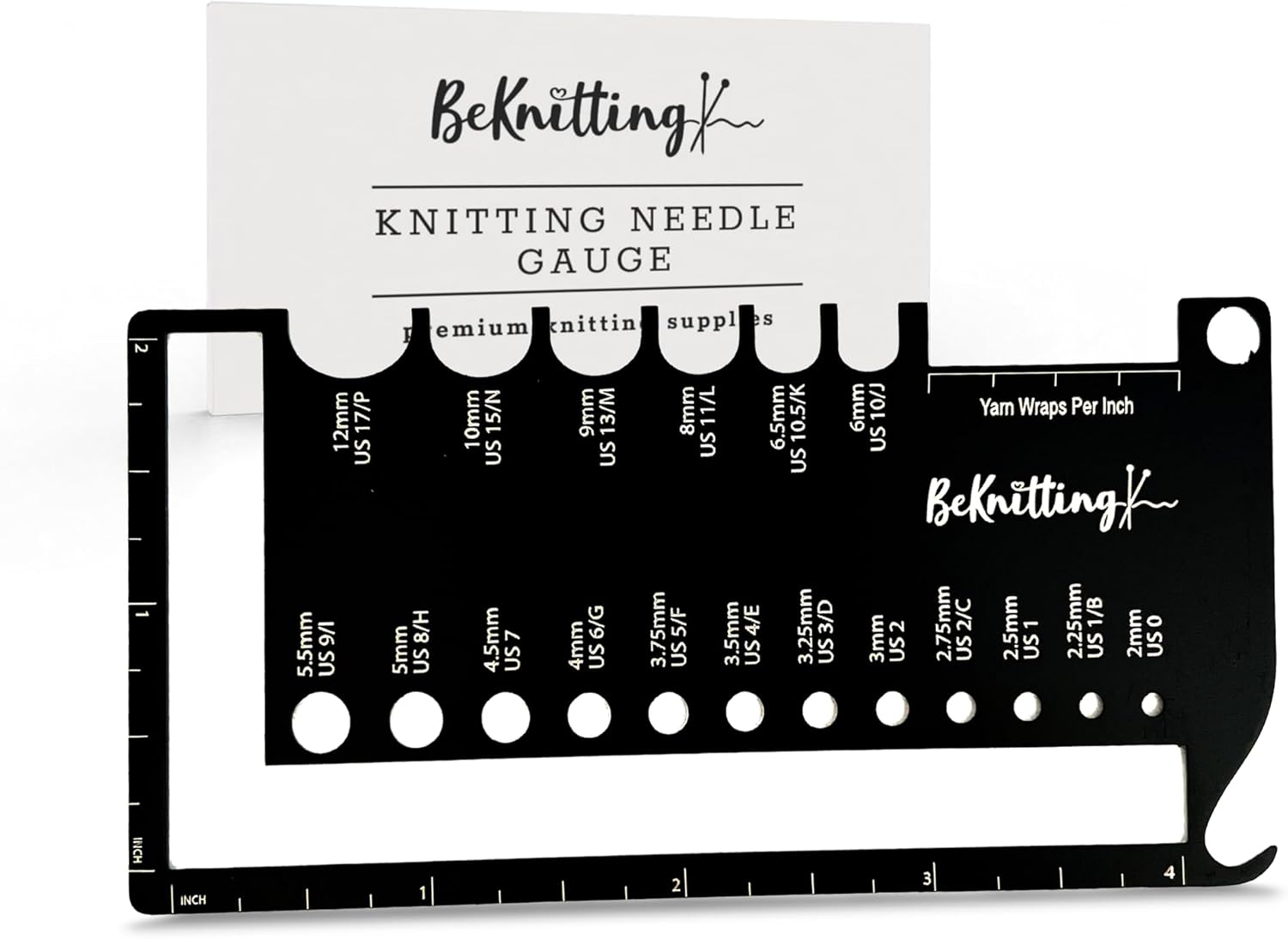 Amazon.com: BeKnitting Knitting Needle Gauge Sizer Tool for Knitting ...