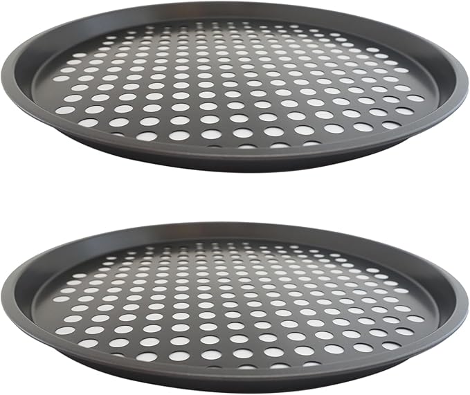 Amazon.com: Heluok 2 Pack Pizza Pan with Holes, Pizza Tray for Oven ...
