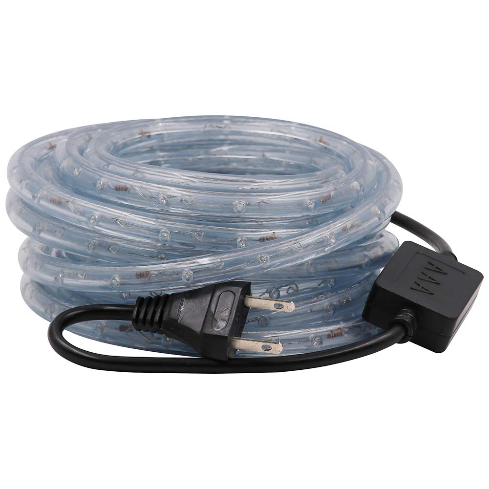 Xunata 3.3ft 2-Wire Waterproof LED Rope Light Kit,110V-120V PVC 30 LED ...