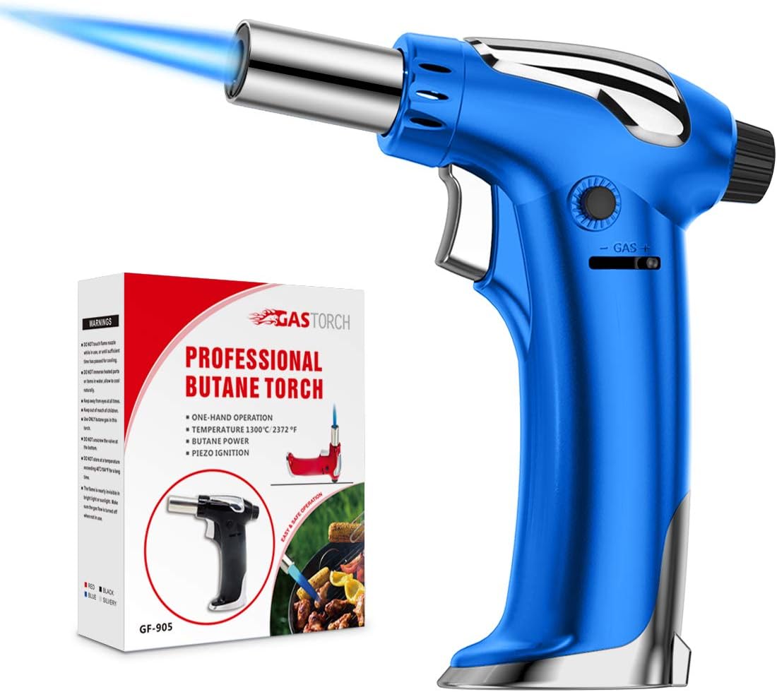 Amazon.com: ZEBRE Butane Torch, Refillable Culinary Torch Kitchen Blow ...