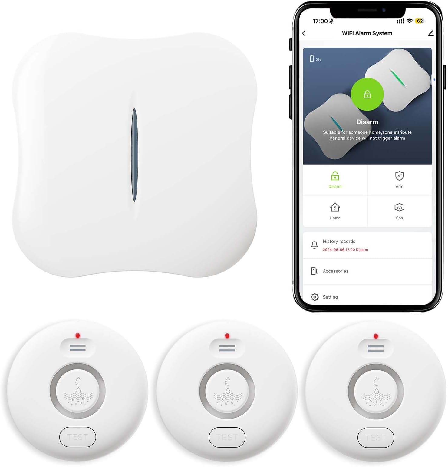 WiFi Water Leak Detectors for Home 3 Pack, Wireless Smart Water Leak ...