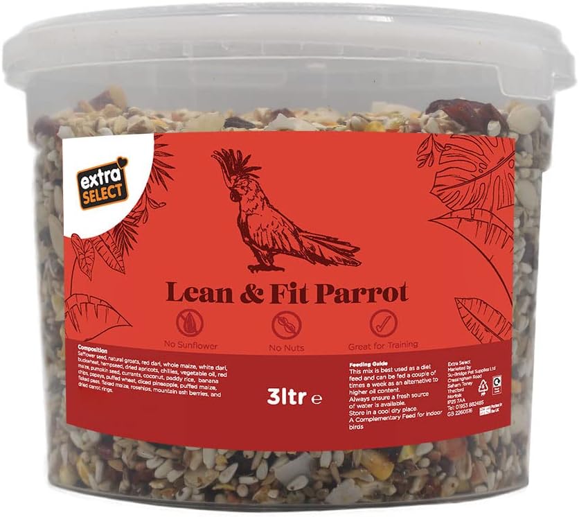Extra Select Lean & Fit Parrot Food Bucket - Low-Fat, Nut-Free ...