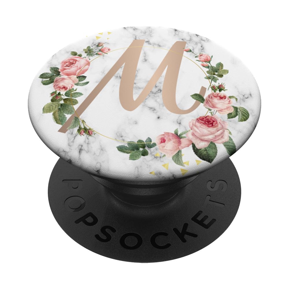 Amazon.com: Monogram Letter M Pink Flowers Gift For Girlfriend ...