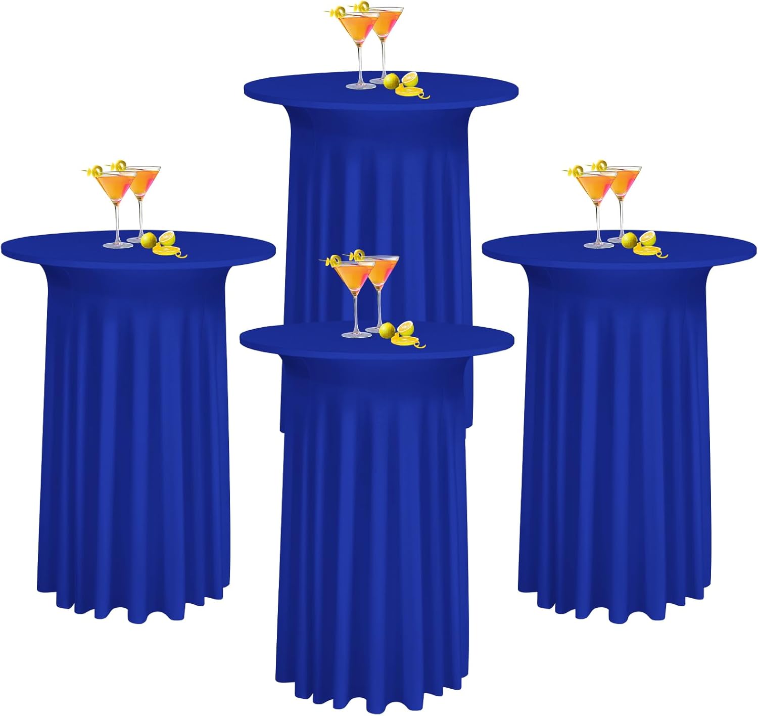 Amazon.com: 4 Packs 32"x 43" Round Cocktail Table Skirt Spandex Stretch ...
