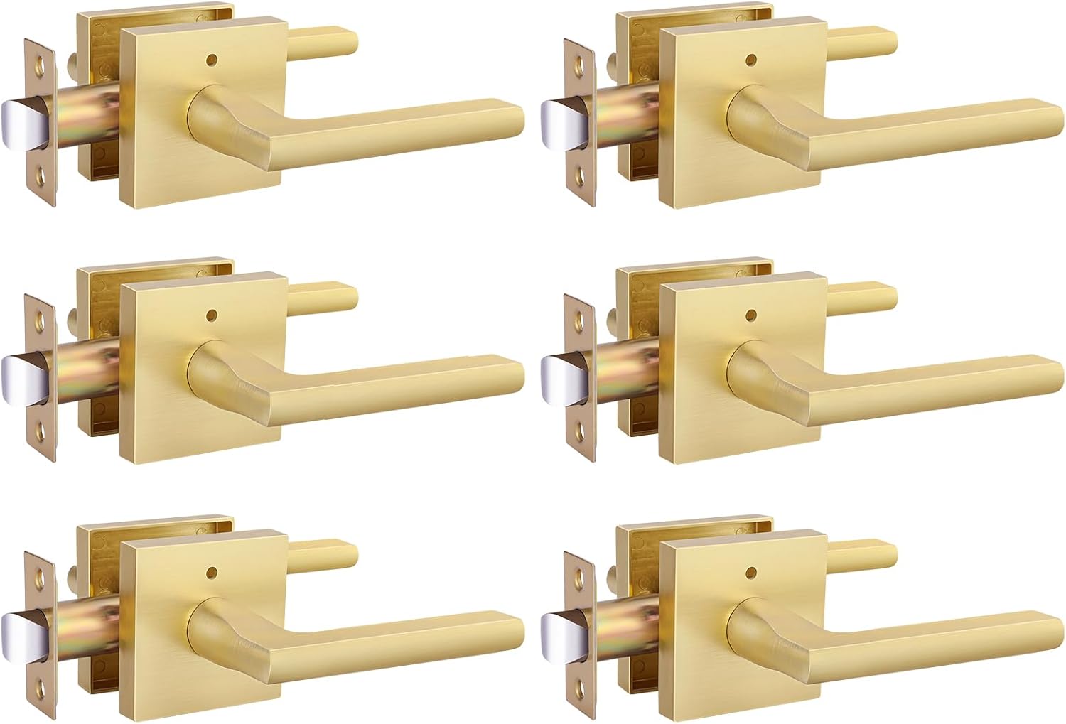 goldenwarm Gold Door Handles Interior, Zinc Alloy Brushed Gold Privacy ...