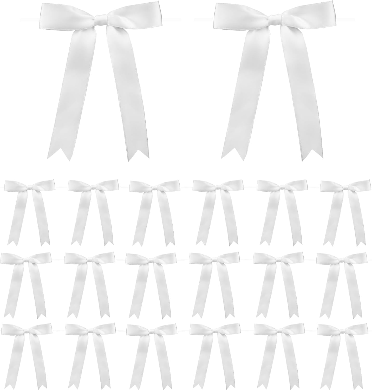 Amazon.com: 30Pcs Satin Ribbon White Bows 5x7 Inch Twist Tie Bow for ...