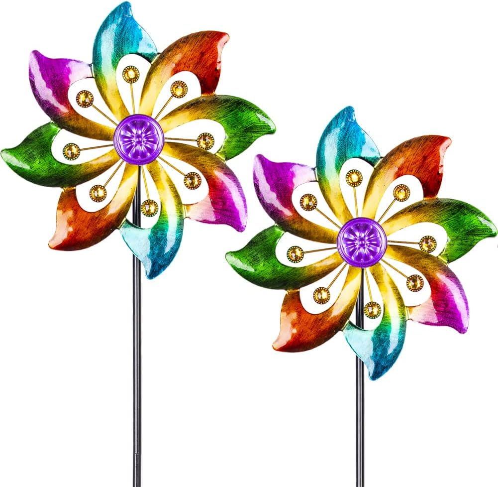 Amazon.com : Senflame 38" Double Hummingbird Wind Spinners Outdoor ...