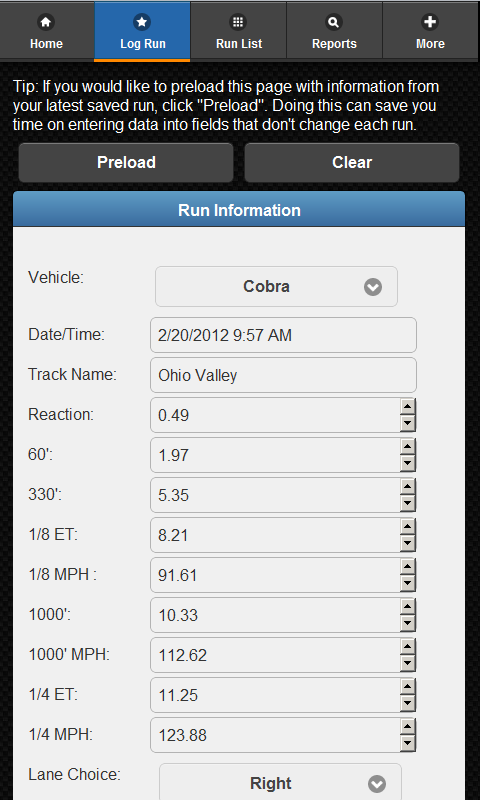 RaceIQ Drag Racing Race Log - App on Amazon Appstore