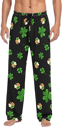 HURPAN St Patrick's Day Men's Drawstring Pajama Pant Straight-Fit Sleep ...