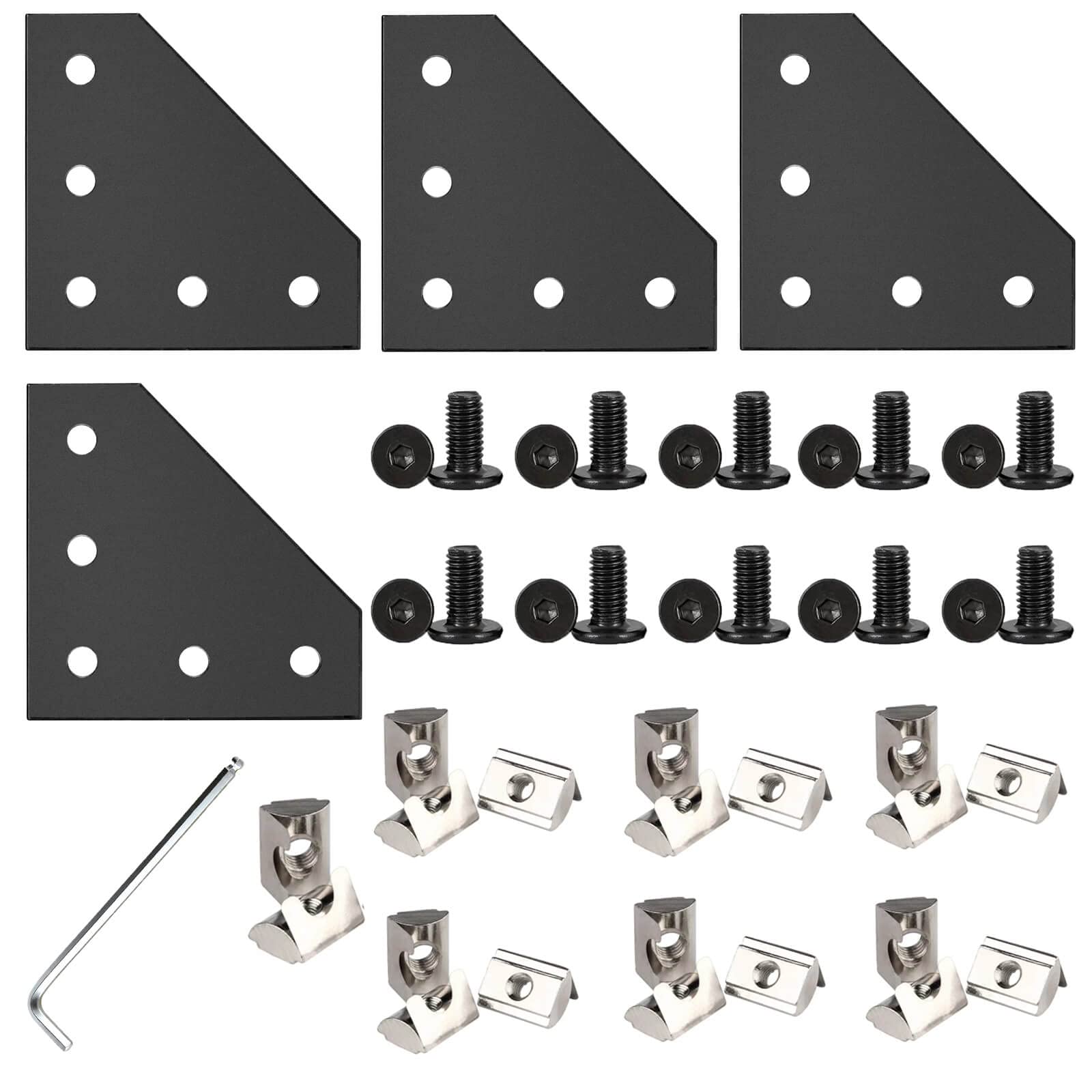 Snapklik.com : 4Set 3030 Corner Bracket 5 Hole L Shape Joint Plates Set ...