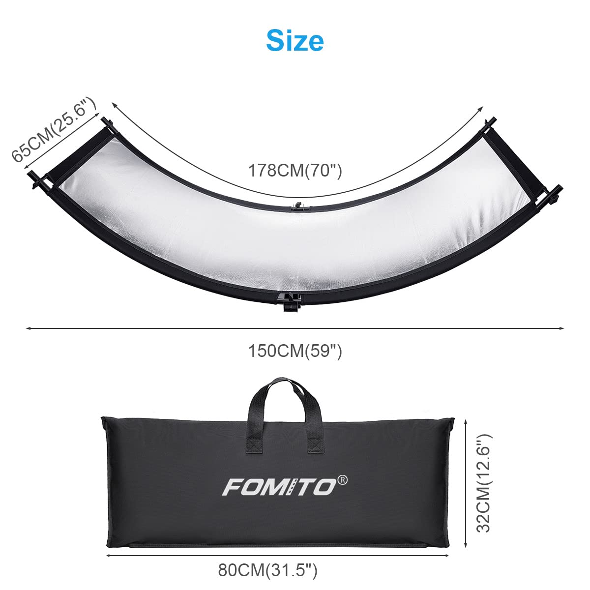 Snapklik.com : Fomito Curved Reflector - 70x256 Inch/178x65cm Clamshell ...