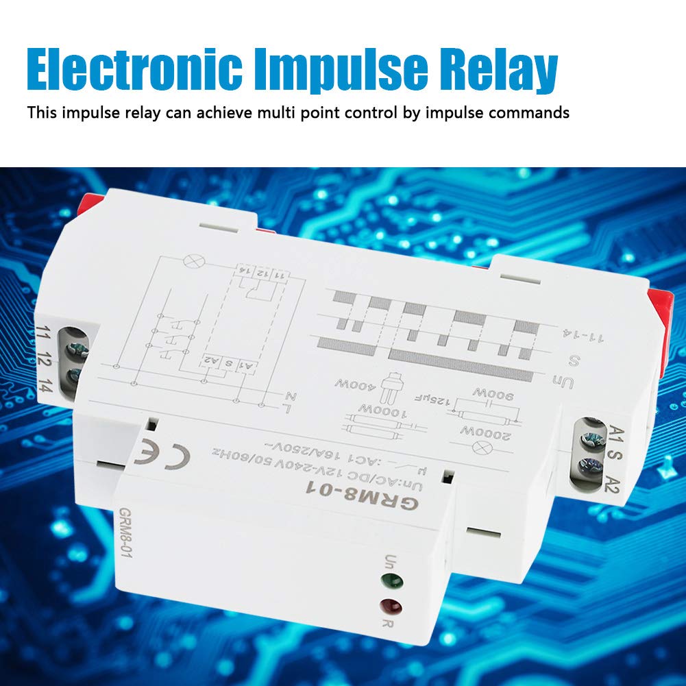 Latching Relay GRM8-01 Electronic Impulse Relay, AC 230V Memory Relay ...