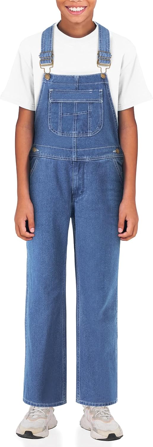 Amazon.com: HISEA Boys' Denim Bib Overalls Size 8-16, Boys Youth ...
