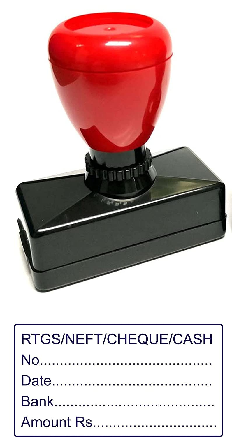 Square Paid (RTGS) Self Ink Rubber Stamp Blue Ink Size: 63.5x25 MM Self ...